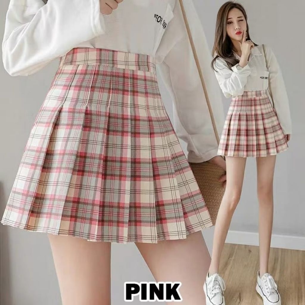 Jual [NEW] Rok Korea Tennis / Rok Mini Kotak-Kotak | Shopee Indonesia