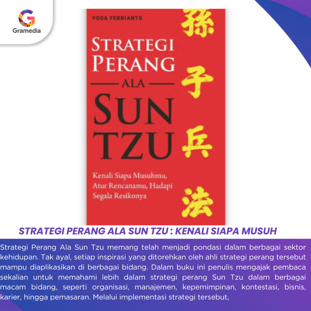 Jual Gramedia TSM Bandung -Strategi Perang Ala Sun Tzu: Kenali Siapa ...
