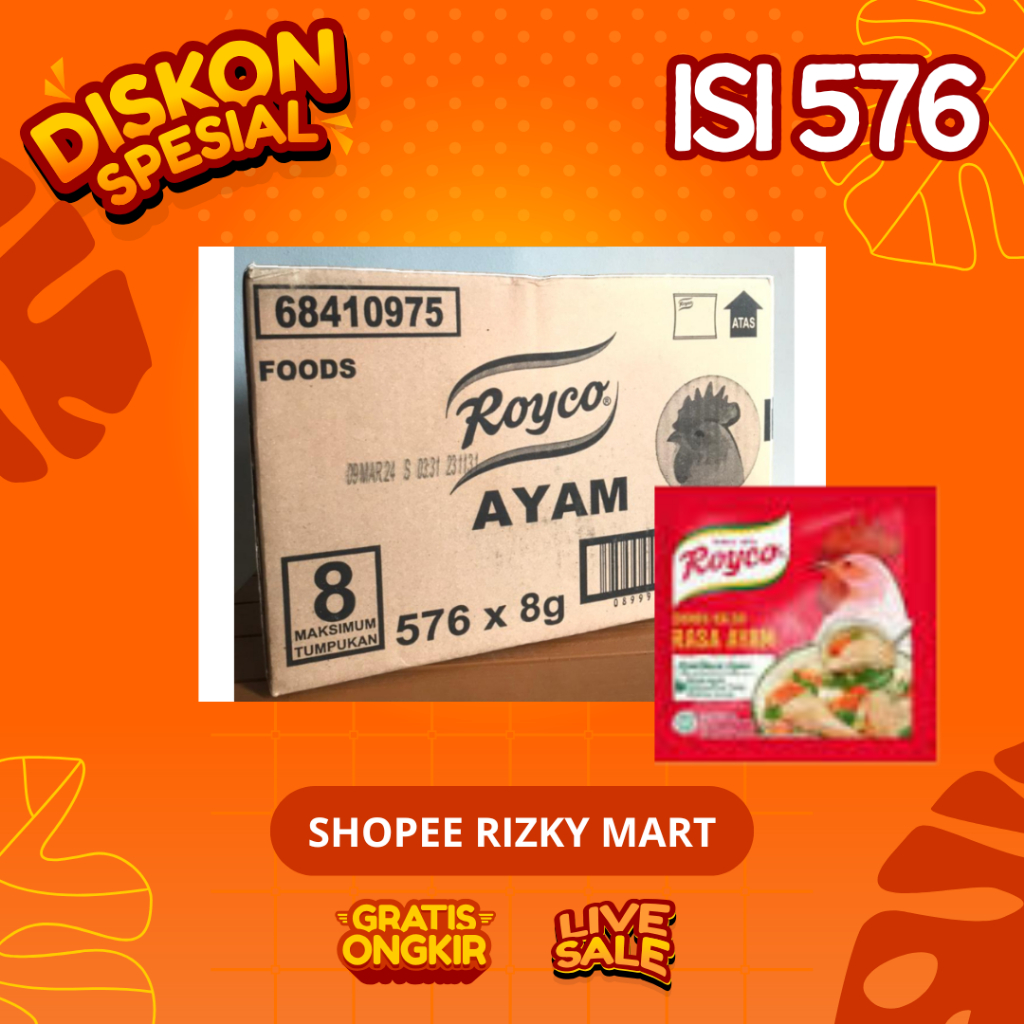 Jual ROYCO RASA AYAM / SAPI 8g ISI 576 SACHET | KARTON BESAR UNILEVER ...