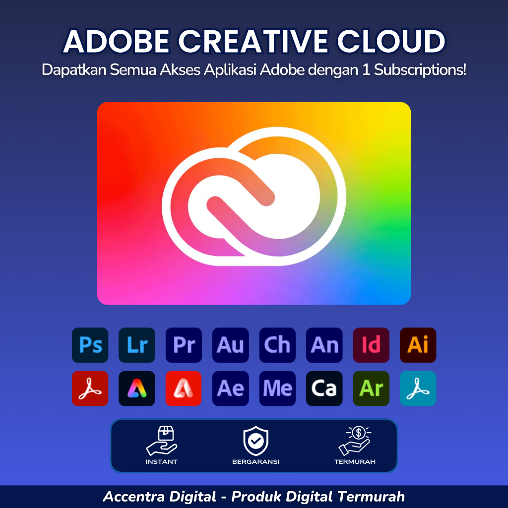 Jual Adobe Creative Cloud 100 GB Original | 1 Year Personal Account | 1 Tahun 100% Original ...
