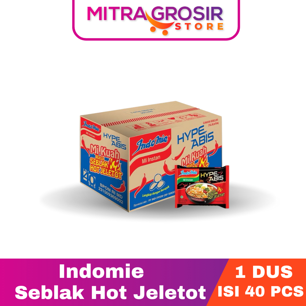 Jual Indomie Mie Instant Kuah Seblak Hot Jeletot Dus Isi 40 Pcs ...