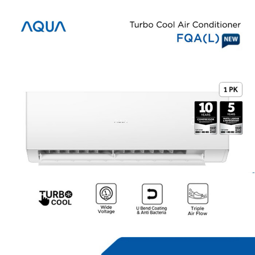 Jual Aqua AC Split Standard Turbo Cool 1 PK - AQA - KCR9FQAL / 9FQAL ...