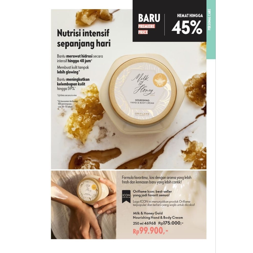 Jual Milk and Honey Gold Nourishing Hand and Body Cream Produk Baru ...