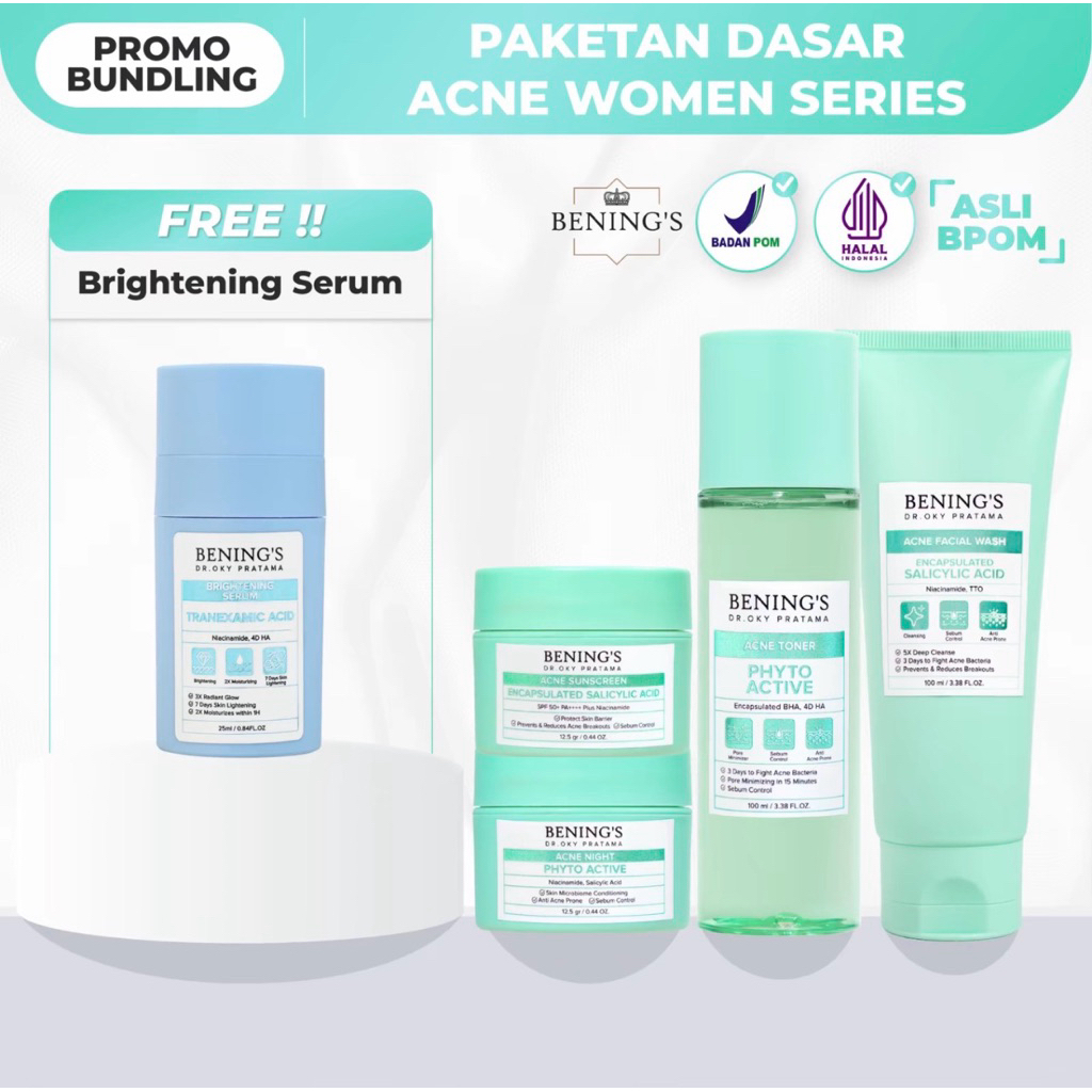 Jual Bening's Packaging Acne Series FREE Serum / Untuk Jerawat Dan ...