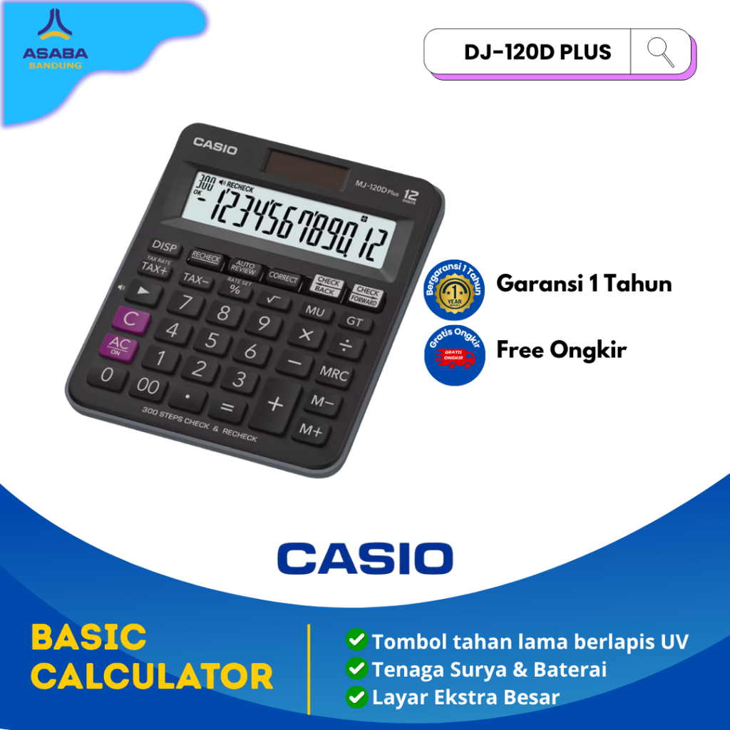 Jual Asaba Bandung - Casio Calculator DJ-120DPLUS - Kalkulator Toko ...