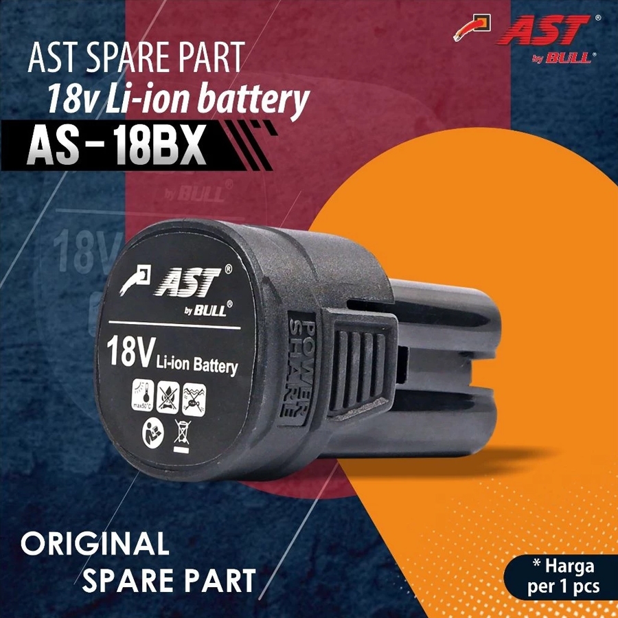Jual Baterai Lithium-ion 18V AST by BULL Li-ion 4 cell Batre Bulat Baru ...
