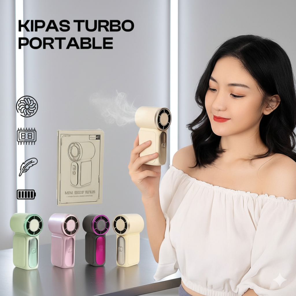 Jual Kipas Angin Portable Mini Turbo 100 Speed digital display ...