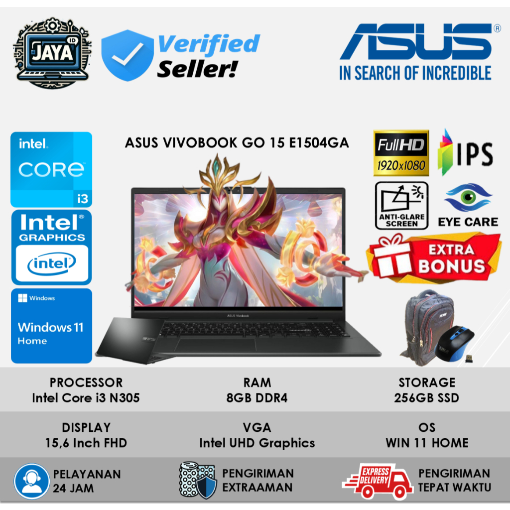 Jual Laptop ASUS VIVOBOOK GO 15 E1504GA Intel Core I3 N305 8GB 256GB ...