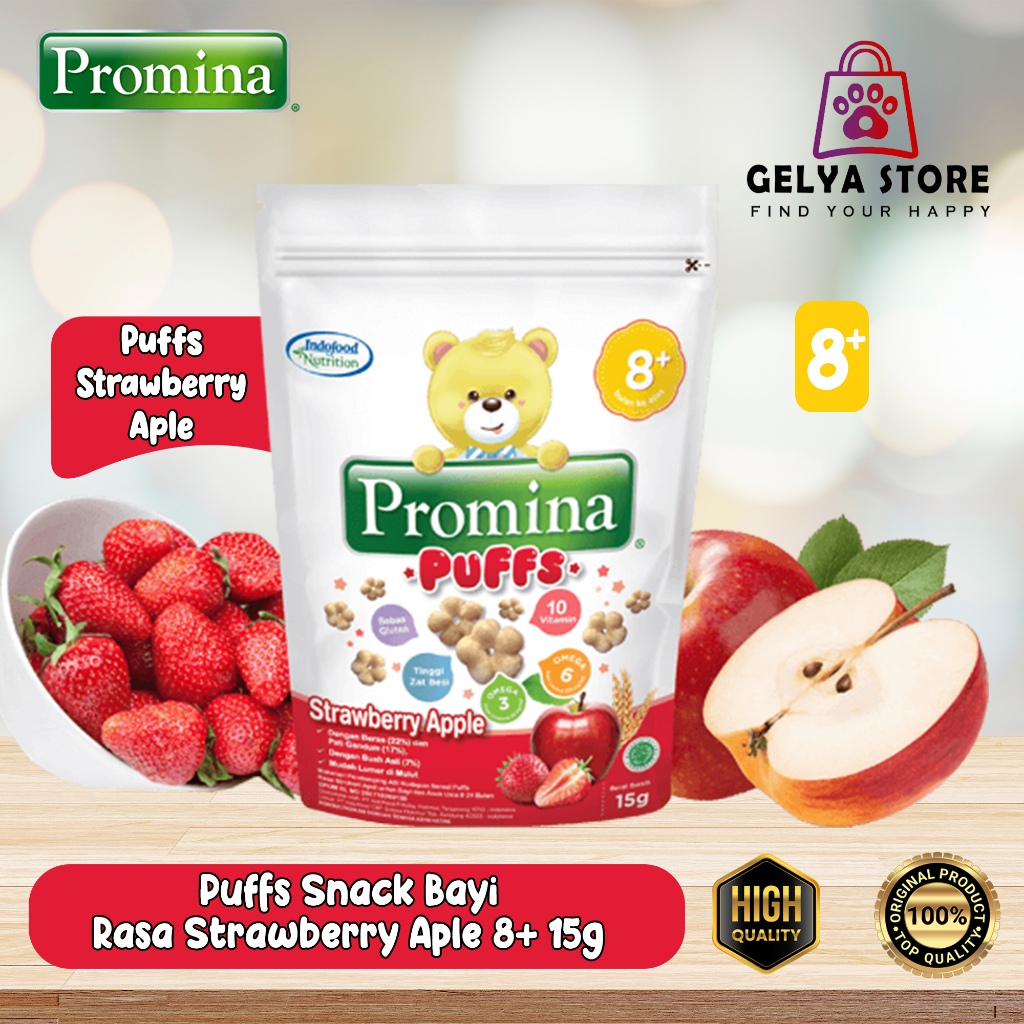 Jual Promina Puffs Strawberry Aple 15 GR | Puffs Promina Snack Bayi ...