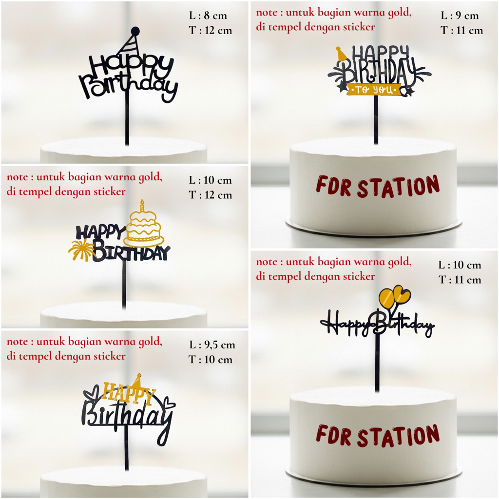 Jual Topper Happy Birthday isi 10 pcs Topper Ulang Tahun Termurah ...