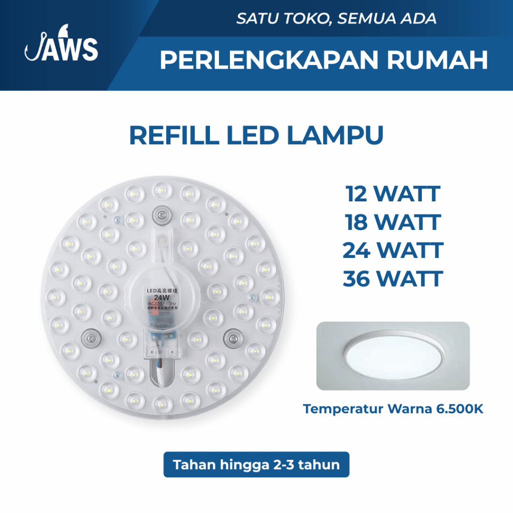 Jual Lampu LED Refil Modul Ceiling Bulat Piringan Hemat Energi Putih ...