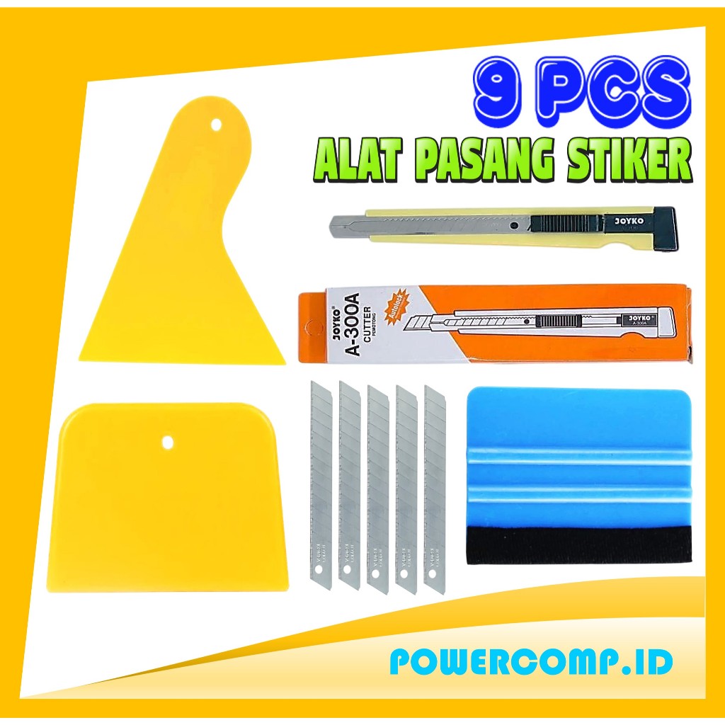 Jual PWR-JK09 Alat Pasang Stiker 9 PCS Lengkap – Cutter JOYKO ...