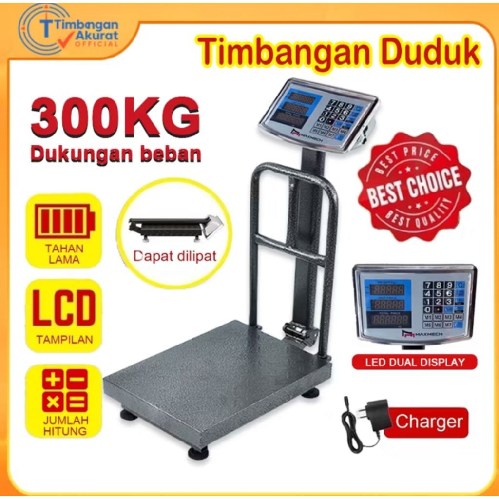 Jual Timbangan Duduk Digital Kapasitas 150KG/300KG/600KG Elektronik ...