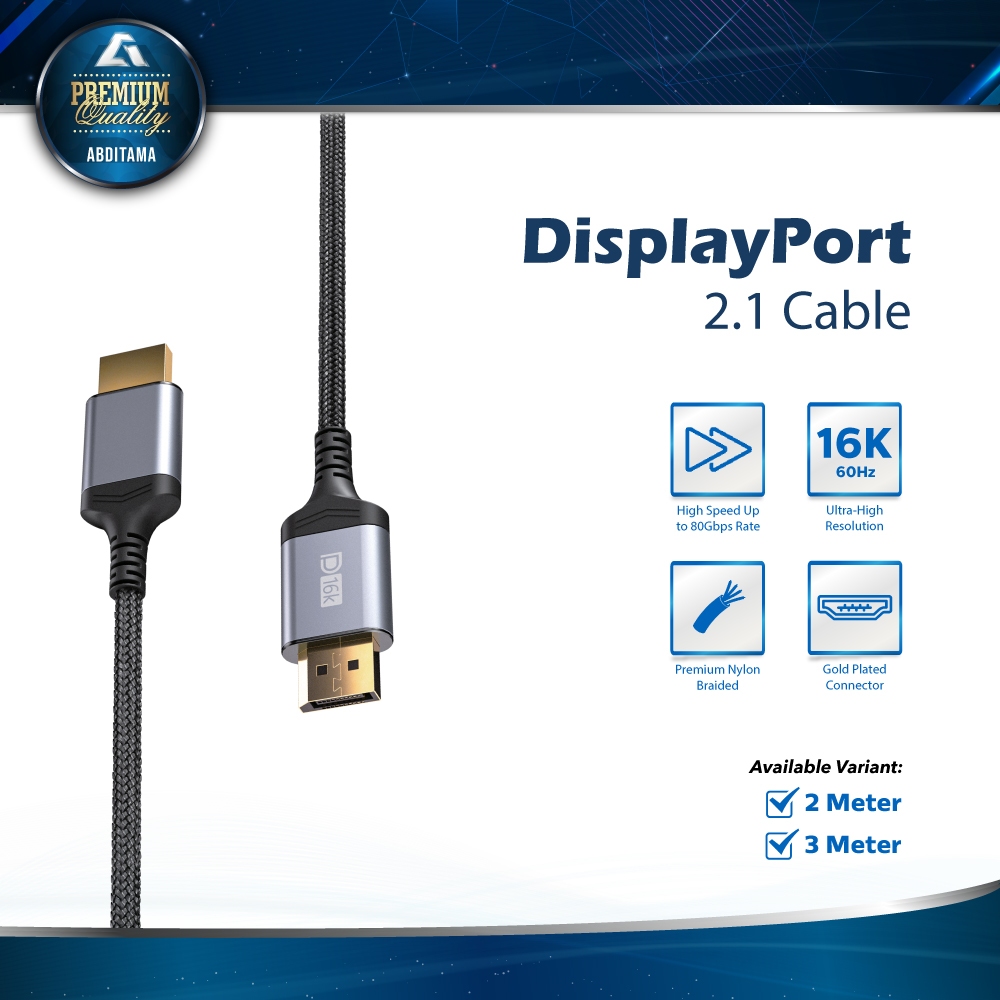 Jual Ultra High-Speed DisplayPort 2.1 Cable – Kabel DisplayPort 2.1 ...