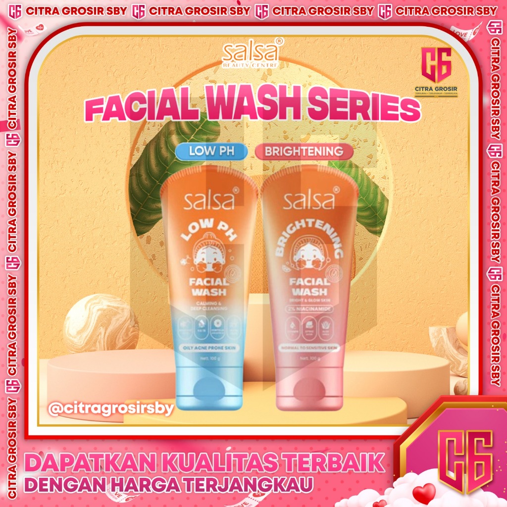 Jual SALSA Facial Wash Brightening & LowPH 100gr || Pembersih Wajah ...