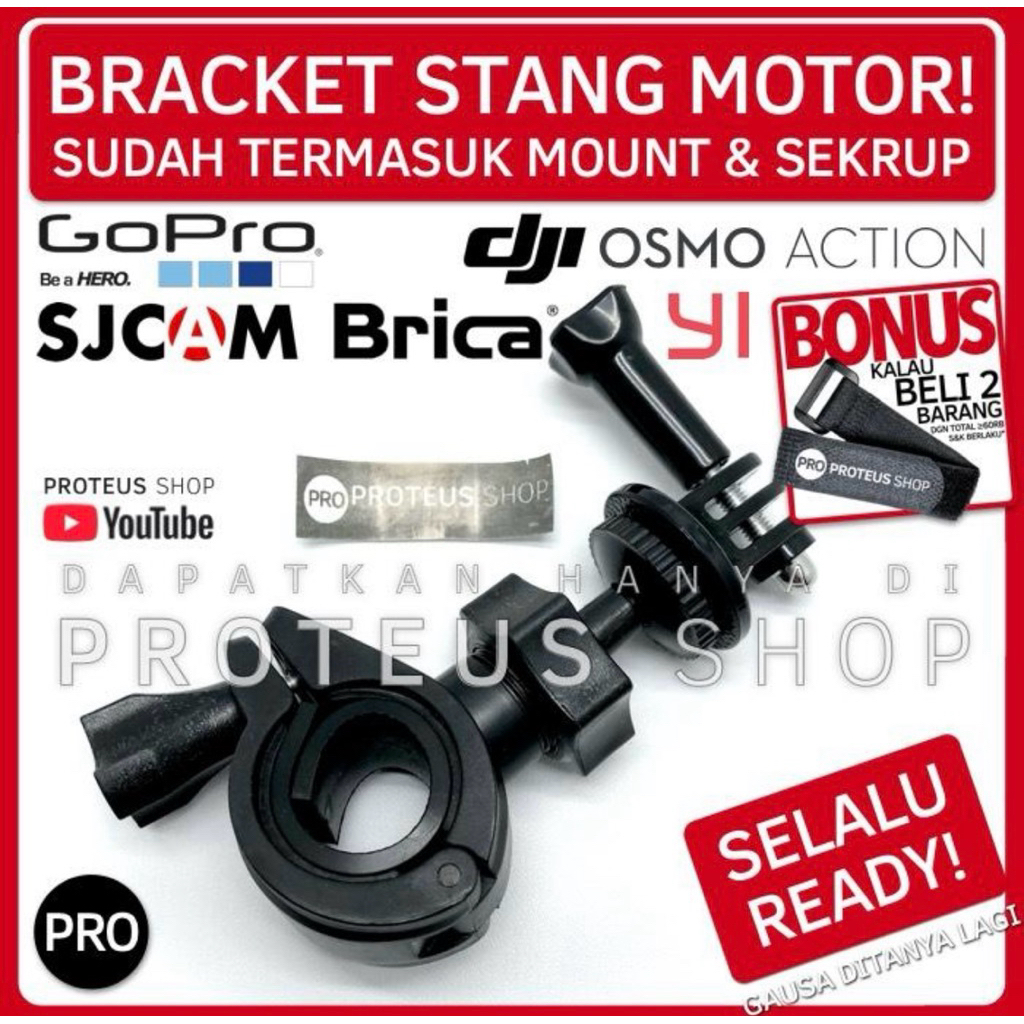 Jual BRACKET STANG SEPEDA MOTOR BREKET DUDUKAN BIKE SETANG MOTOVLOG DJI OSMO ACTION CAM POCKET ...