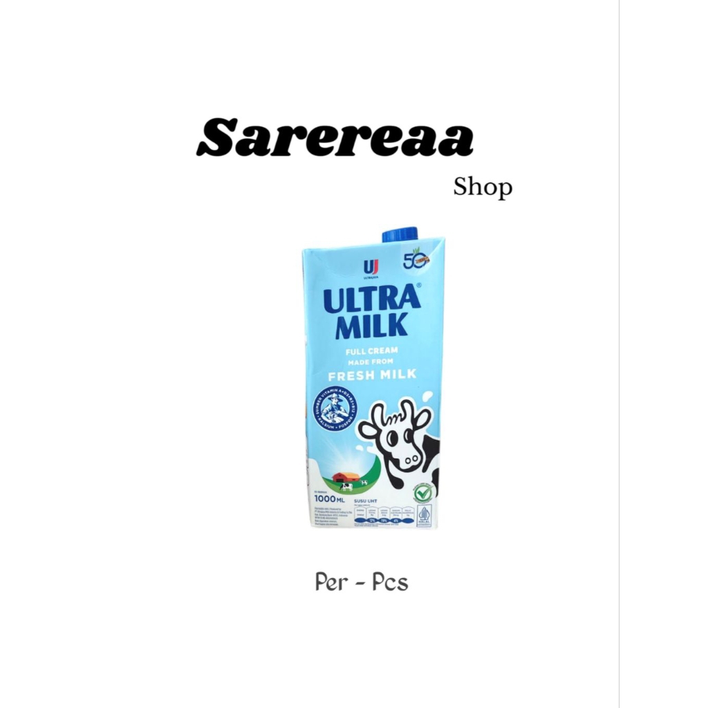 Jual Ultra Milk UHT Plain 1L (Per - Pcs) – Susu Murni Segar, Kaya ...