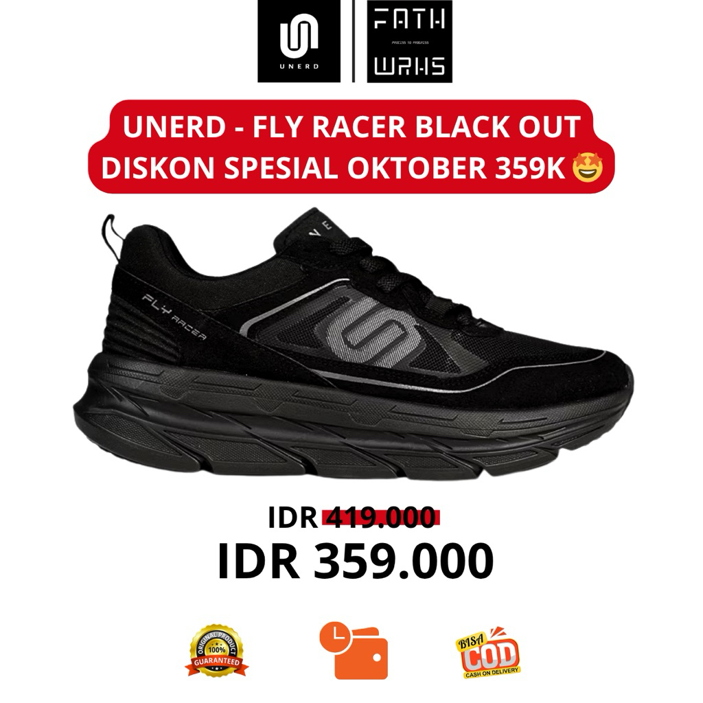 Jual Sepatu UNERD PERFORMANCE Original - FLY RACER BLACK OUT | Sepatu ...
