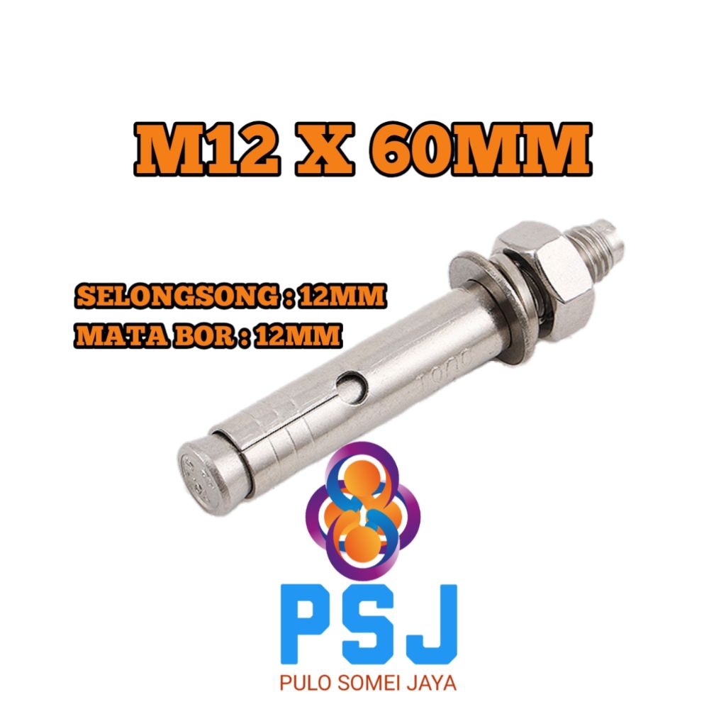 Jual Dynabolt M12 x 60 Stainless 304 / Dynabolt Mata Bor 12MM SS 304 ...
