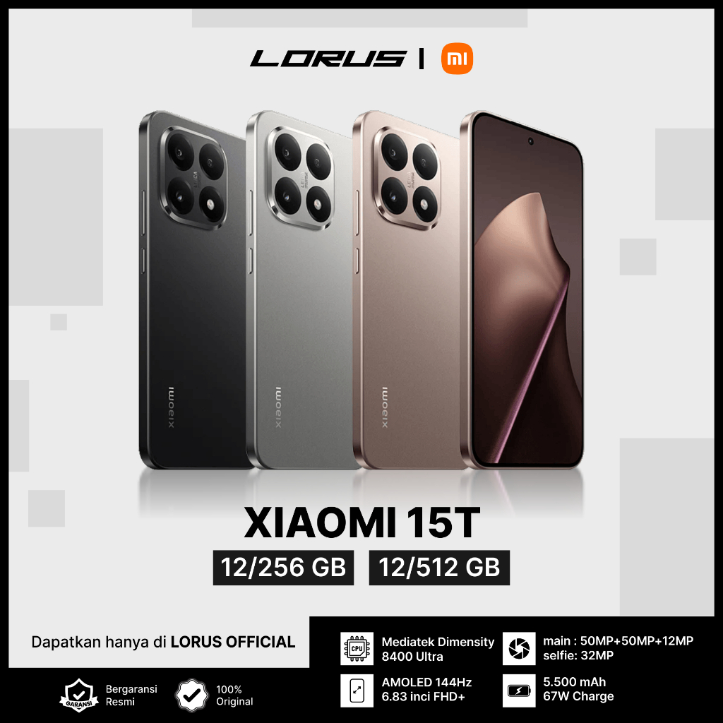 Jual Xiaomi 15T 12/512GB RESMI I Mediatek Dimensity 8400 Ultra I5500 ...
