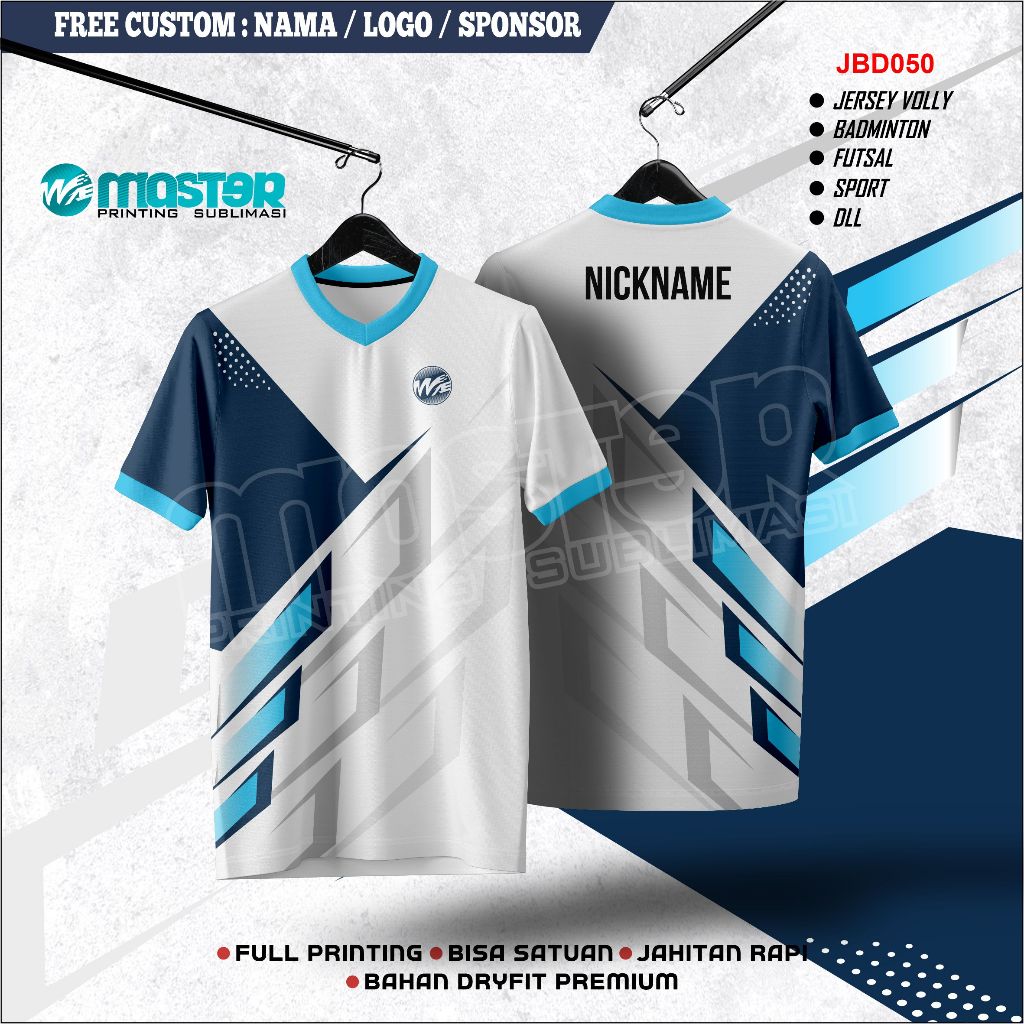 Jual JERSEY BADMINTON || CUSTOM | TENIS MEJA || VOLY II FUTSAL II JBD50 ...