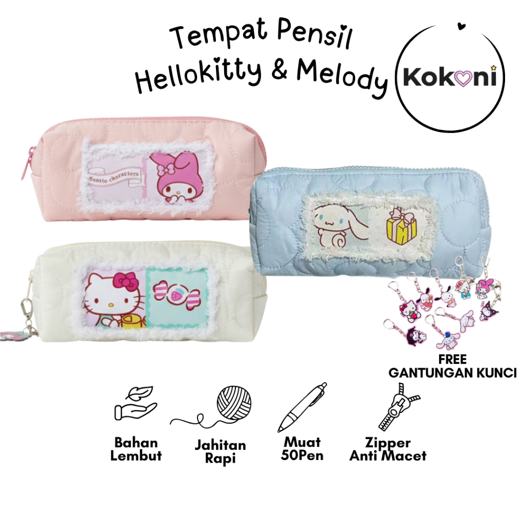 Jual KOTAK PENSIL IMPORT FREE GANCI CINNAMONROLL, HELLO KITTY, MY ...