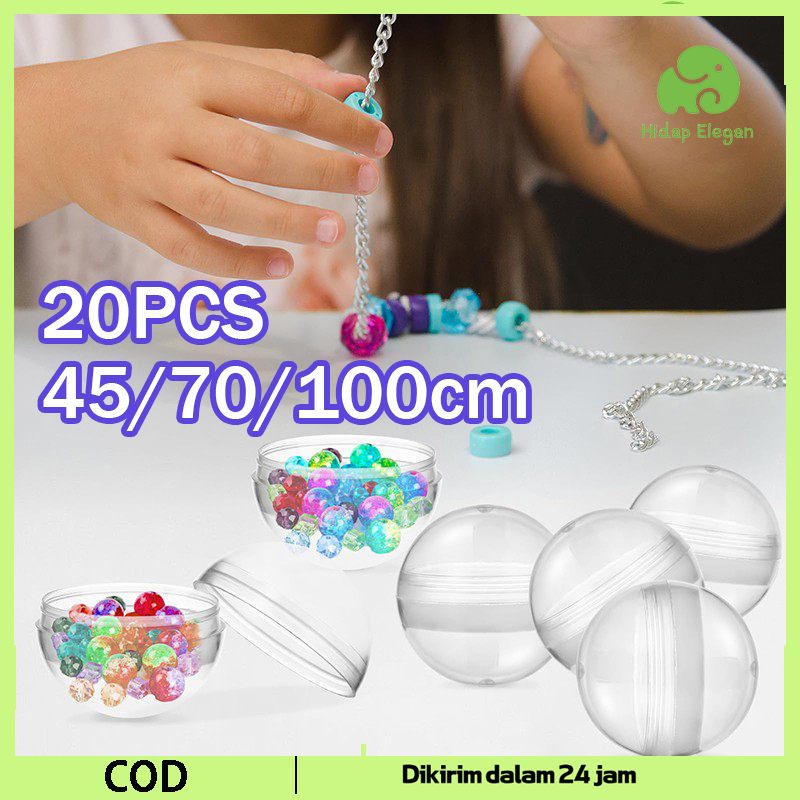 Jual 20Pcs Bola Undian Kosong Akrilik Transparan Bola Gacha 45mm 70mm ...