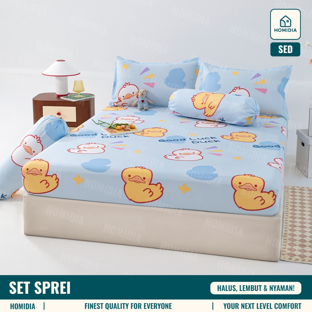 Jual Homidia - Sprei Set Microtex Premium Adem Sarung Bantal & Guling ...