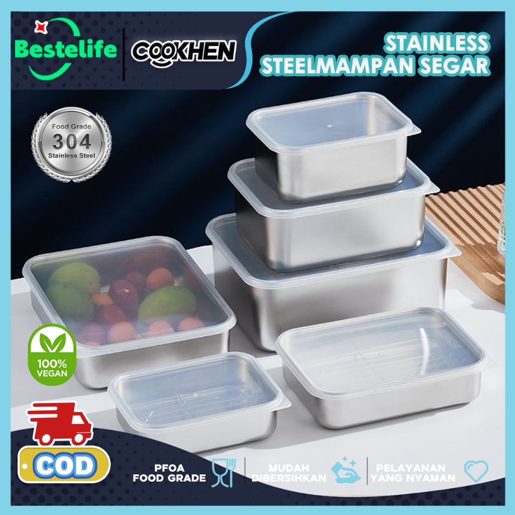 Jual 【COD】Cookhen Food Container Stainless Wadah Crisper Makanan ...