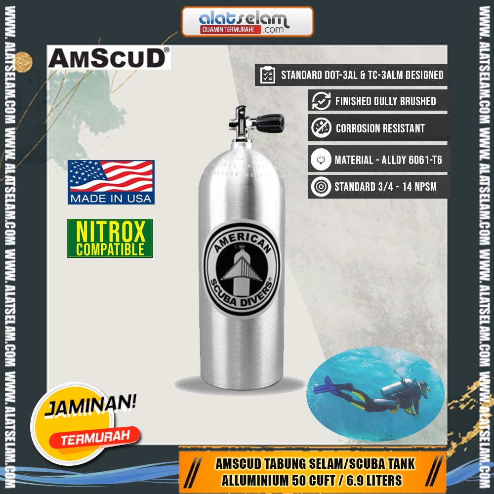 Jual AmScuD Tabung Selam/Scuba Tank/Scuba Cylinder Alluminium 50 Cuft ...