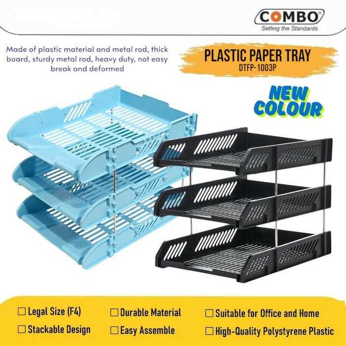 Jual Document Tray Plastik / Rak Dokumen Plastik / Paper Tray 3 Susun ...