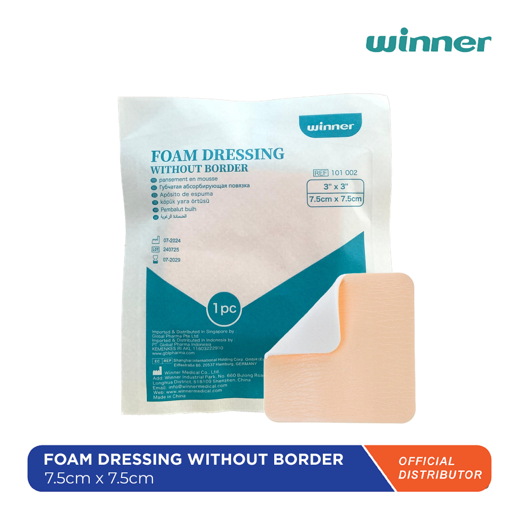 Jual WINNER Foam Dressing Without Border Berpori Tanpa Perekat | Shopee ...