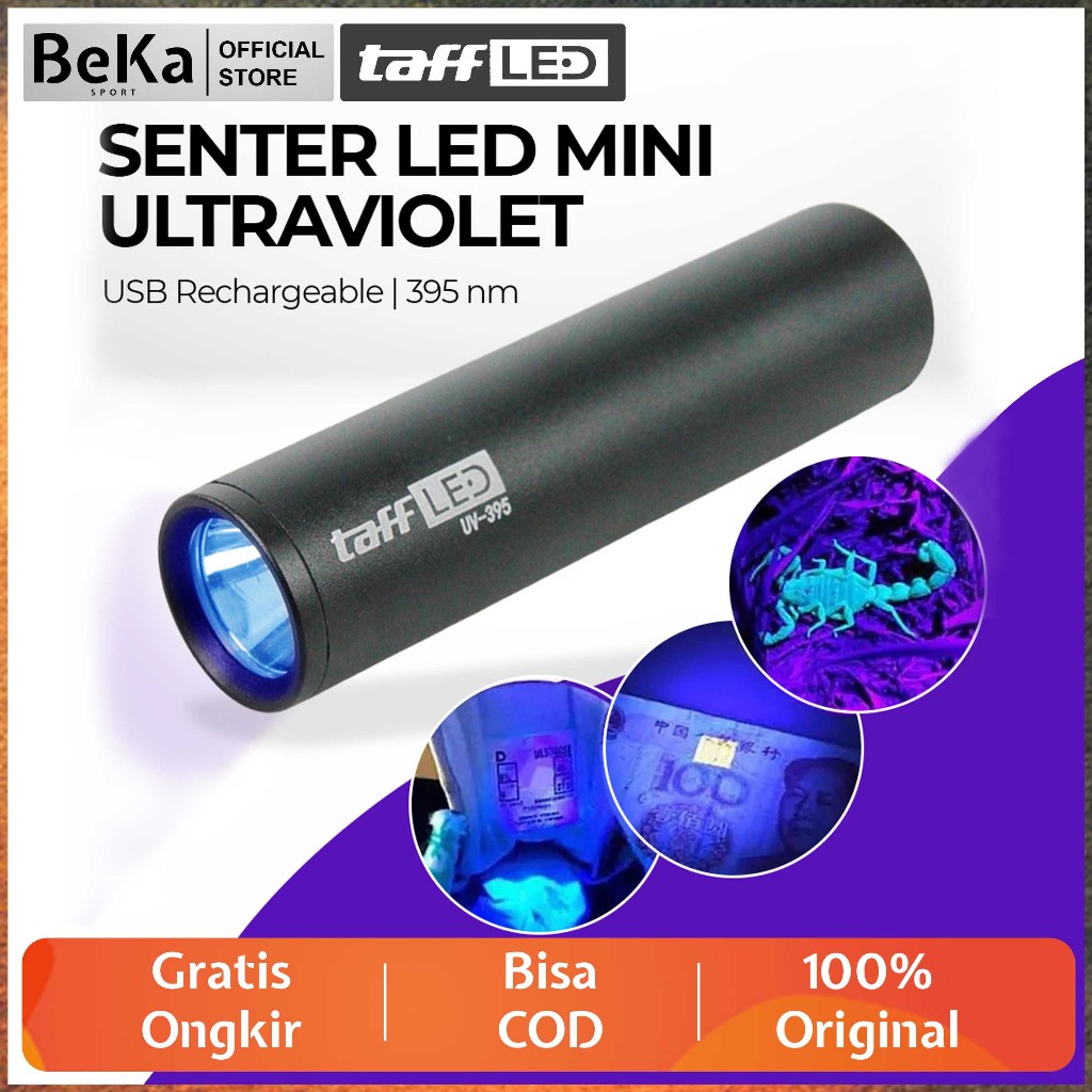 Jual TaffLED Senter LED Mini Ultraviolet UV Light USB Rechargeable ...