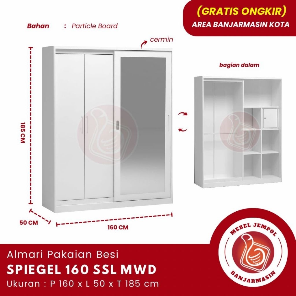 Jual Almari Pakaian Besi Spiegel 160 SSL MWD | Shopee Indonesia