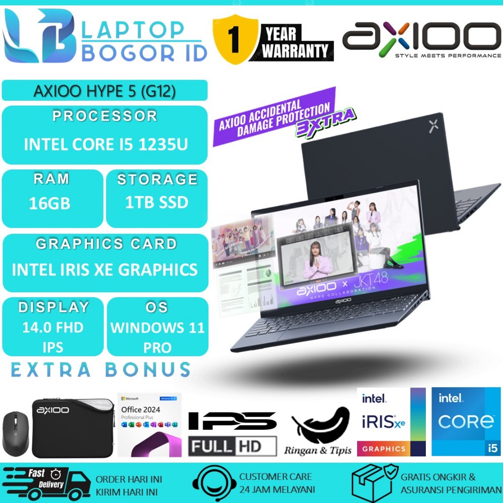 Jual Laptop Axioo MyBook Hype 5 Intel Core i5 1235U Ram 16GB 1TB SSD FHD IPS Windows 11 | Shopee ...