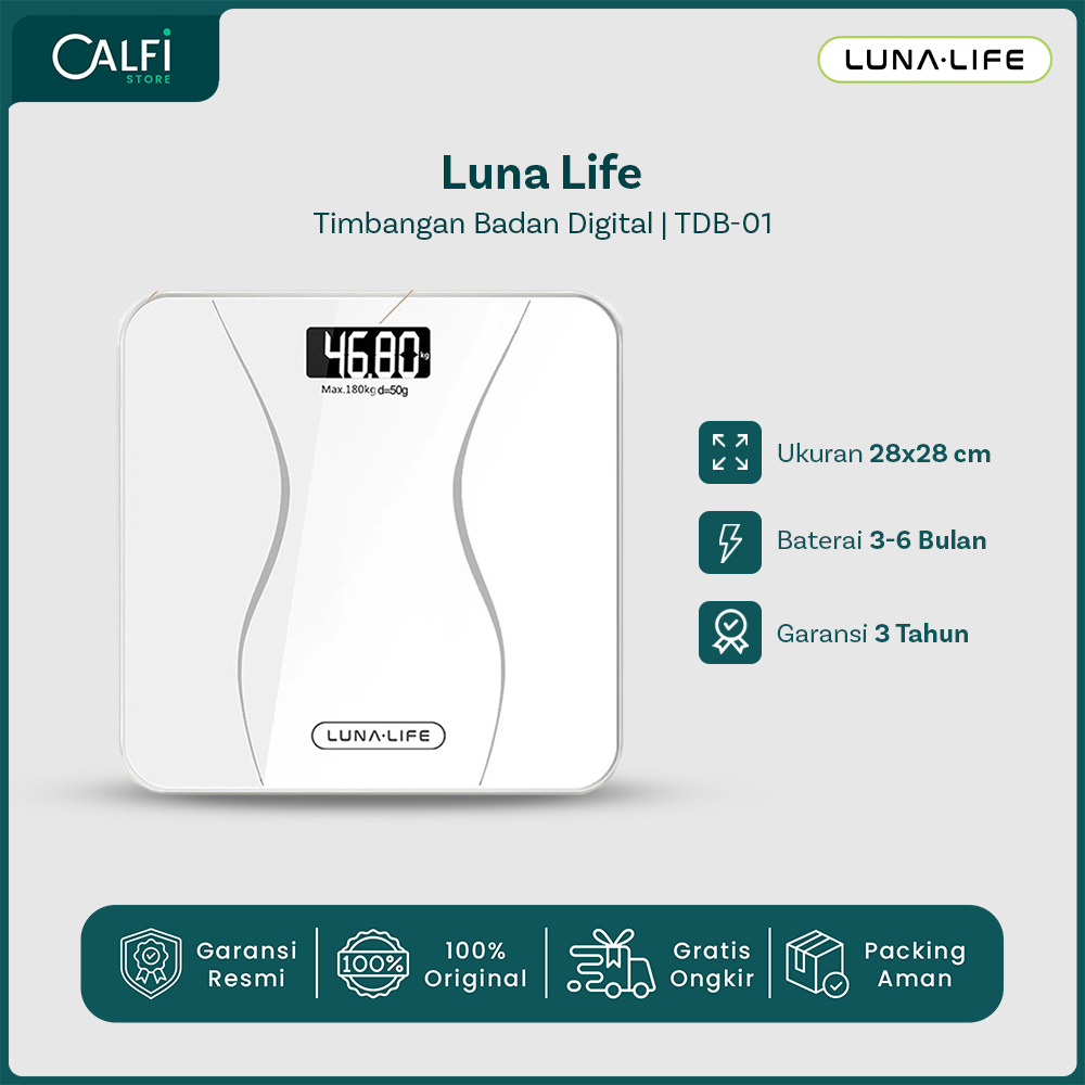 Jual LUNALIFE Timbangan Smart 28cm Bluetooth Digital Body Fat Scale ...