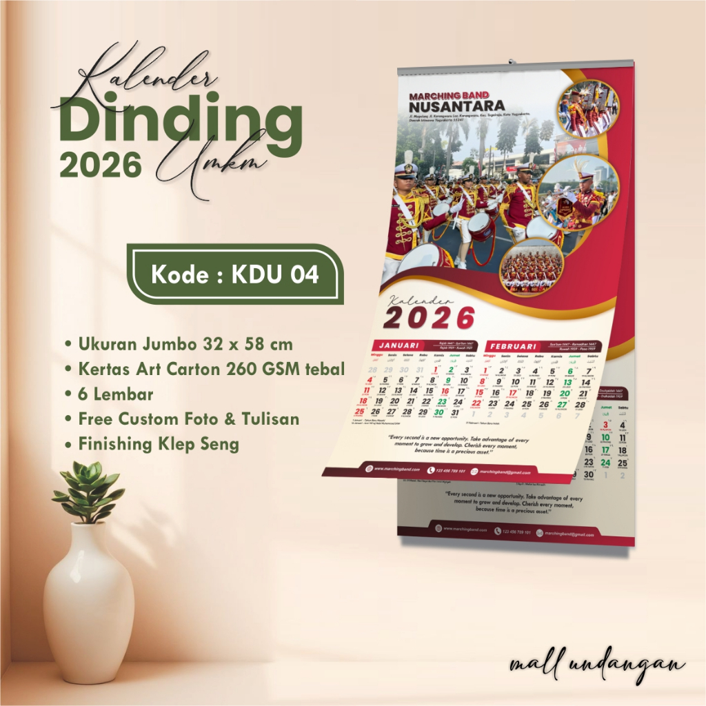Jual CETAK KALENDER 2026 GROSIR JUMBO UMKM - KALENDER DINDING CUSTOM ...