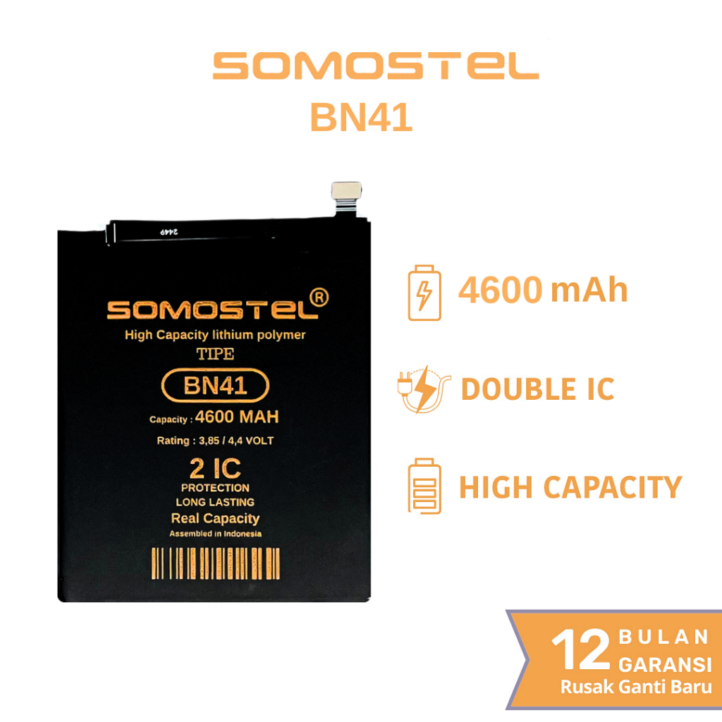 Jual Somostel - BN41 Redmi Note 4 Mediatek / Note 4x Mediatek Batre ...