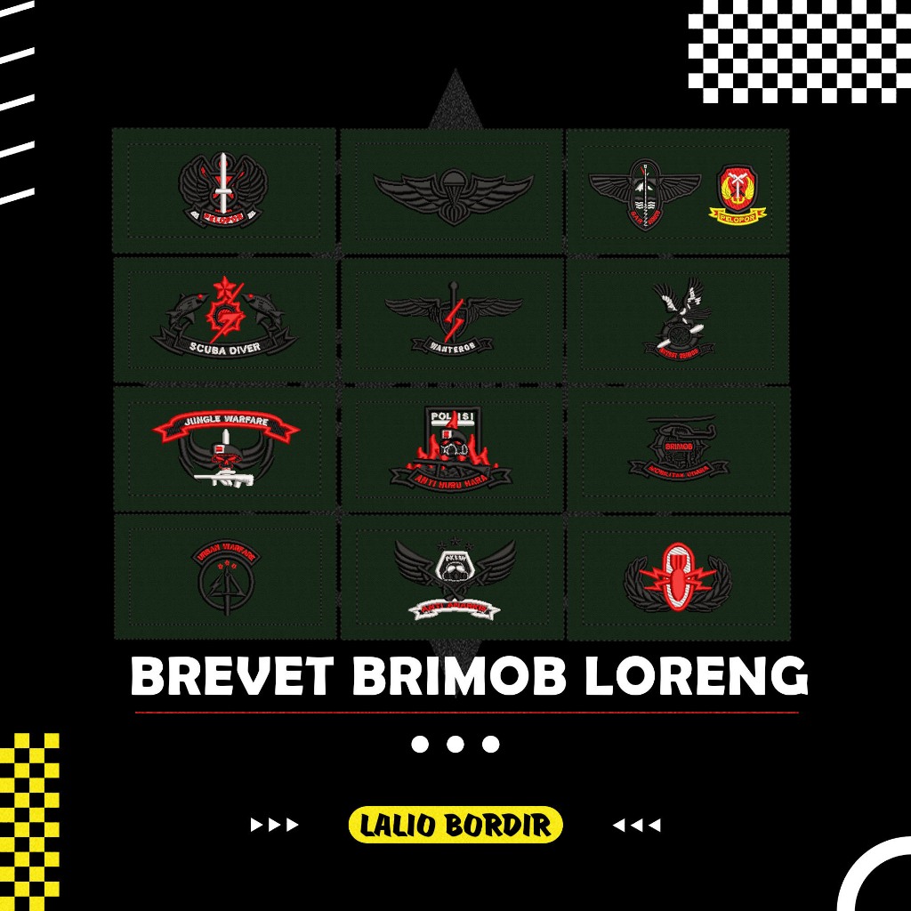 Jual BREVET BORDIR WING BRIMOB PDL LORENG | Shopee Indonesia