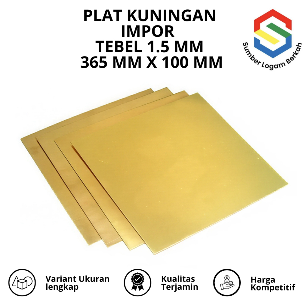 Jual plat kuningan impor 1.5 mm x 365 mm x 100 mm | Shopee Indonesia