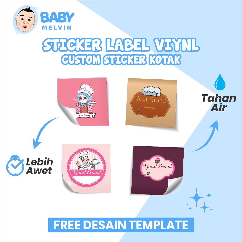 Jual Baby Melvin Cetak Stiker Label | Custom Stiker Vinyl Custom ...