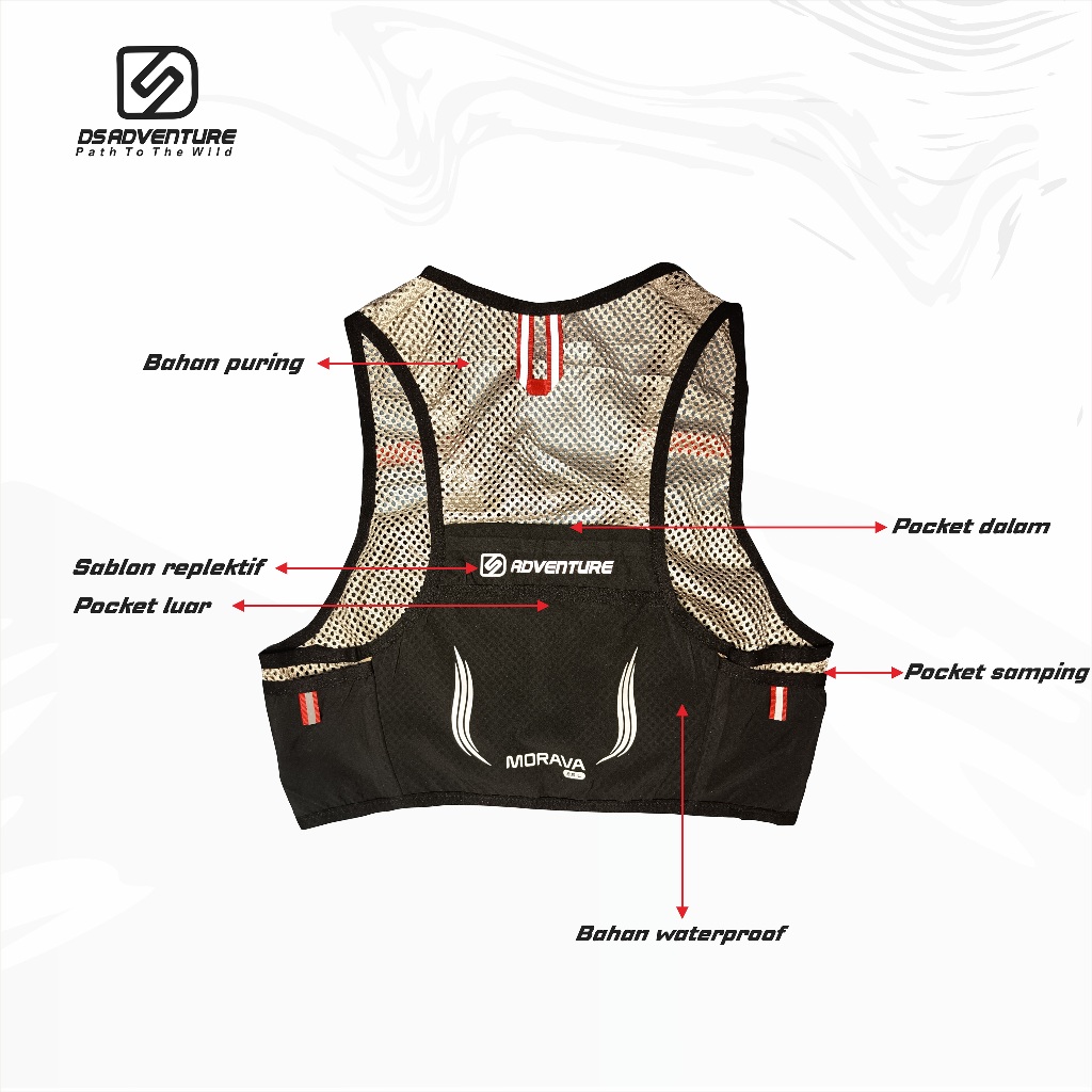 Jual Vest Trail 3,5L Morava Running Hydropack Rompi Lari Ultralight ...