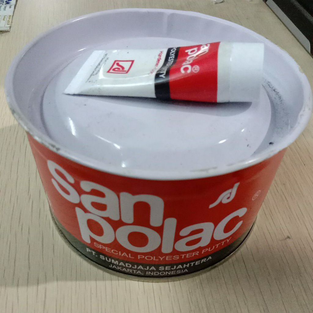 Jual dempul sanpolac 1 Kg dan hardener | Shopee Indonesia