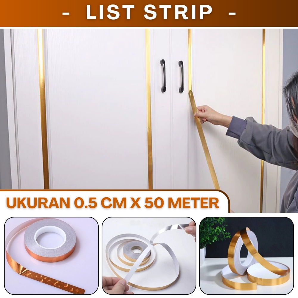 Jual Stiker List Gold Strip Dinding Sticker Dekorasi Lantai Strip ...