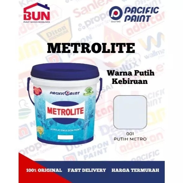 Jual Cat Tembok Metrolite Putih - 3 Liter ( Gallon ) | Shopee Indonesia