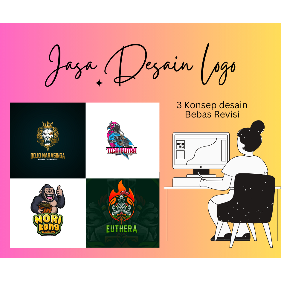 Jual JASA DESIGN LOGO PROFESIONAL 3 DESAIN KONSEP, MOCKUP DAN REVISI ...