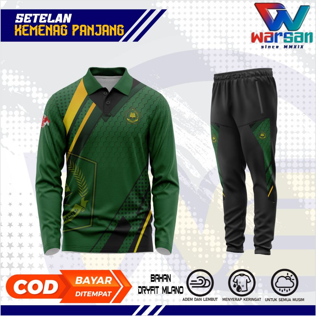 Jual SERAGAM OLAHRAGA WANGKI KEMENAG PANJANG / SETELAN POLO KEMENAG ...