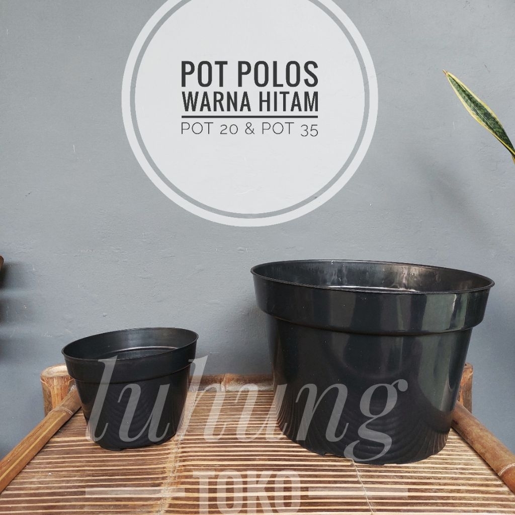 Jual Pot Bunga Tanaman Hitam Polos Minimalis - Ukuran 10,15,17,20,25,30 ...