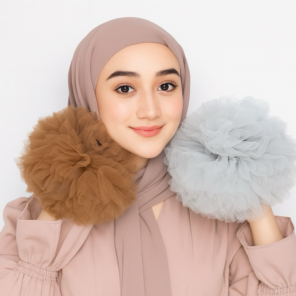 Jual Bandoku - Ikat Rambut Cepol Tile Jumbo BND Scrunchie Tille Jumbo ...