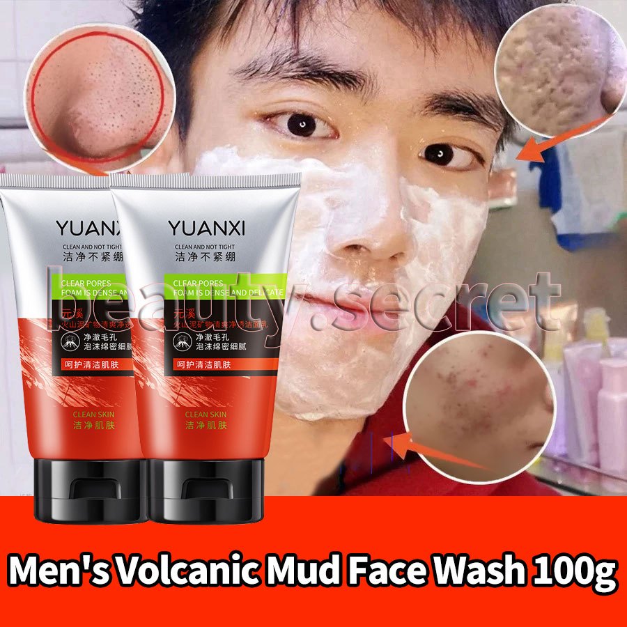 Jual Men's Volcanic Mud Face Wash 100g Brightening Oil-control ...